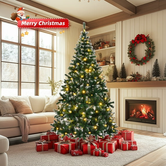 7ft Artificial Christmas Tree, PVC Xmas Tree w/Metal Stand, Artificial ...
