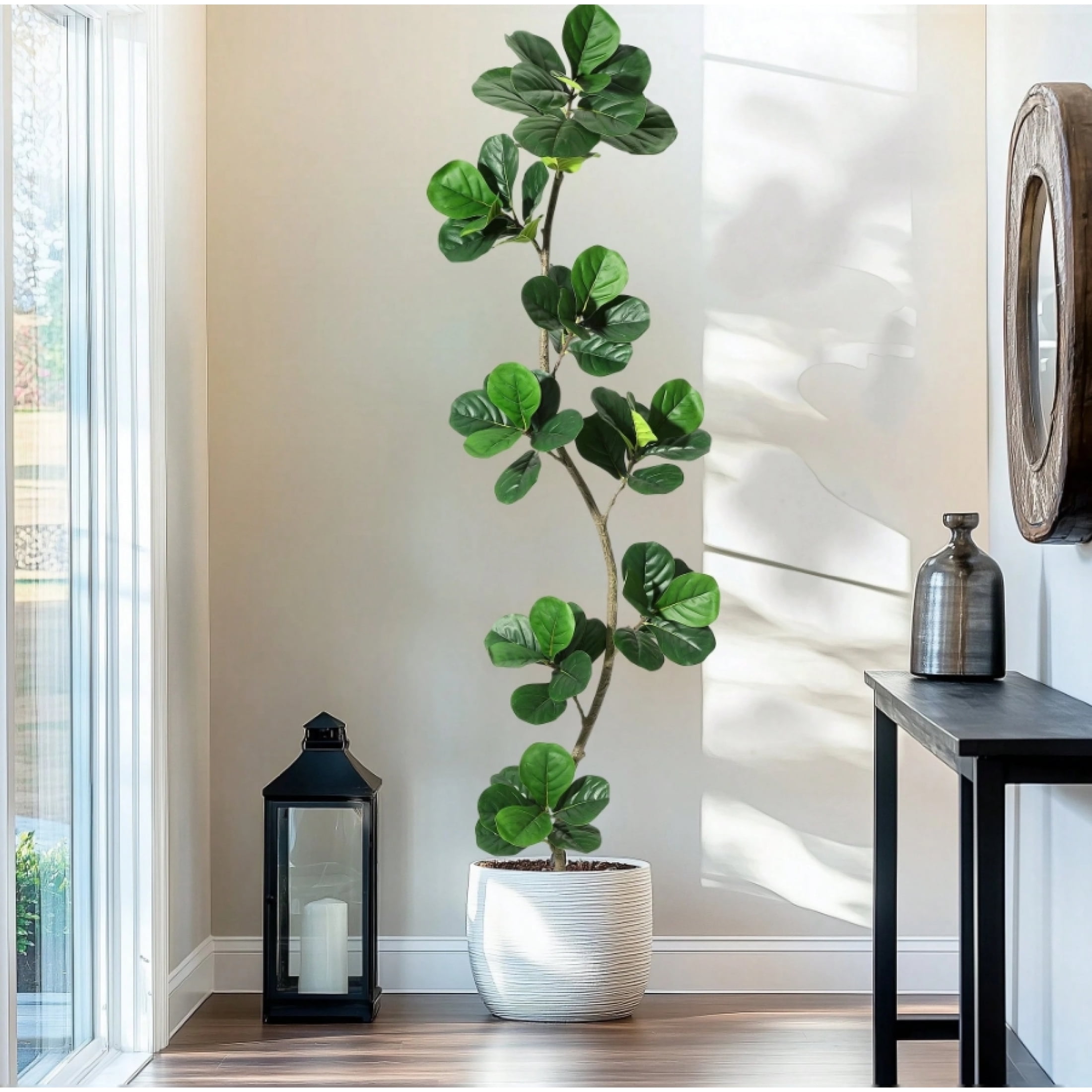 7ft Artificial Fiddle Leaf Fig Tree In Pot,Faux Fiddle Leaf Fig Tree ...