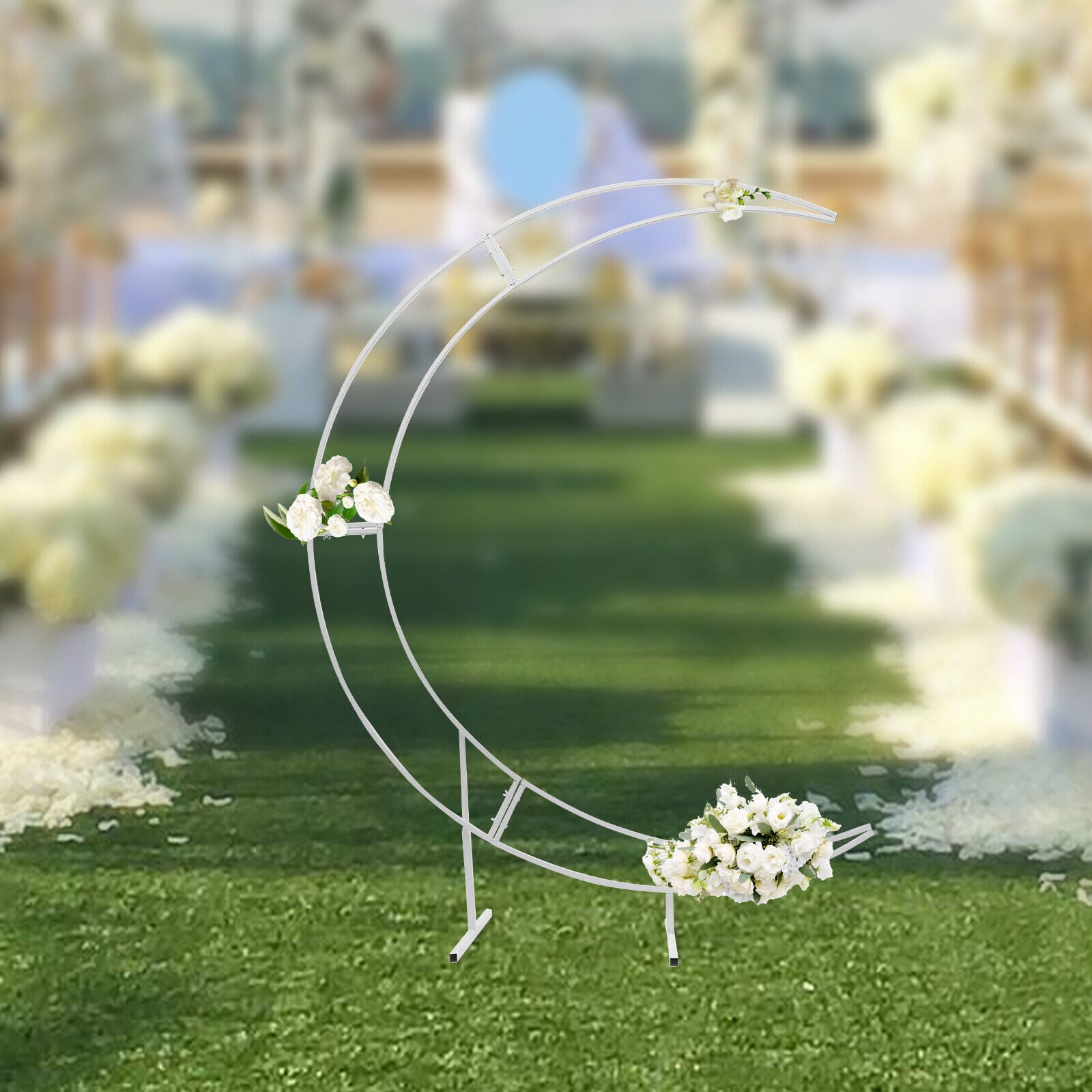 7ft Crescent Wedding Arch, Curved Wedding Arch Backdrop Stand, Arch ...