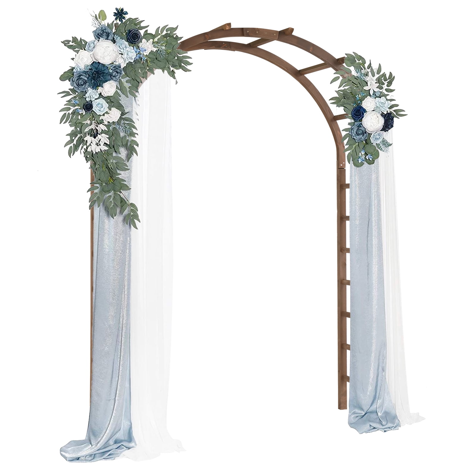 7ft Dark Brown Wooden Garden Arbor - Wedding Arch with Trellis Backdrop ...