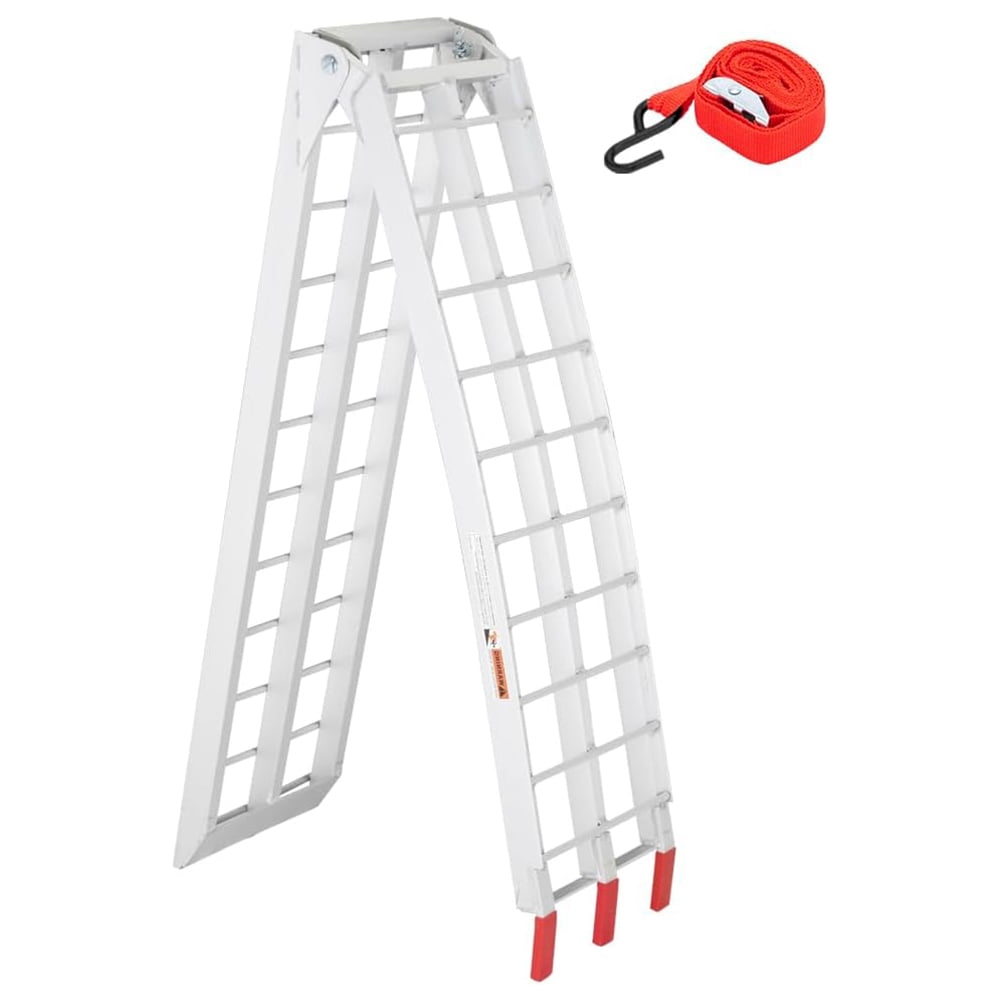 7ft Foldable Loading Ramp, Aluminum Gridded Ramp, Heavy- Duty Truck ...