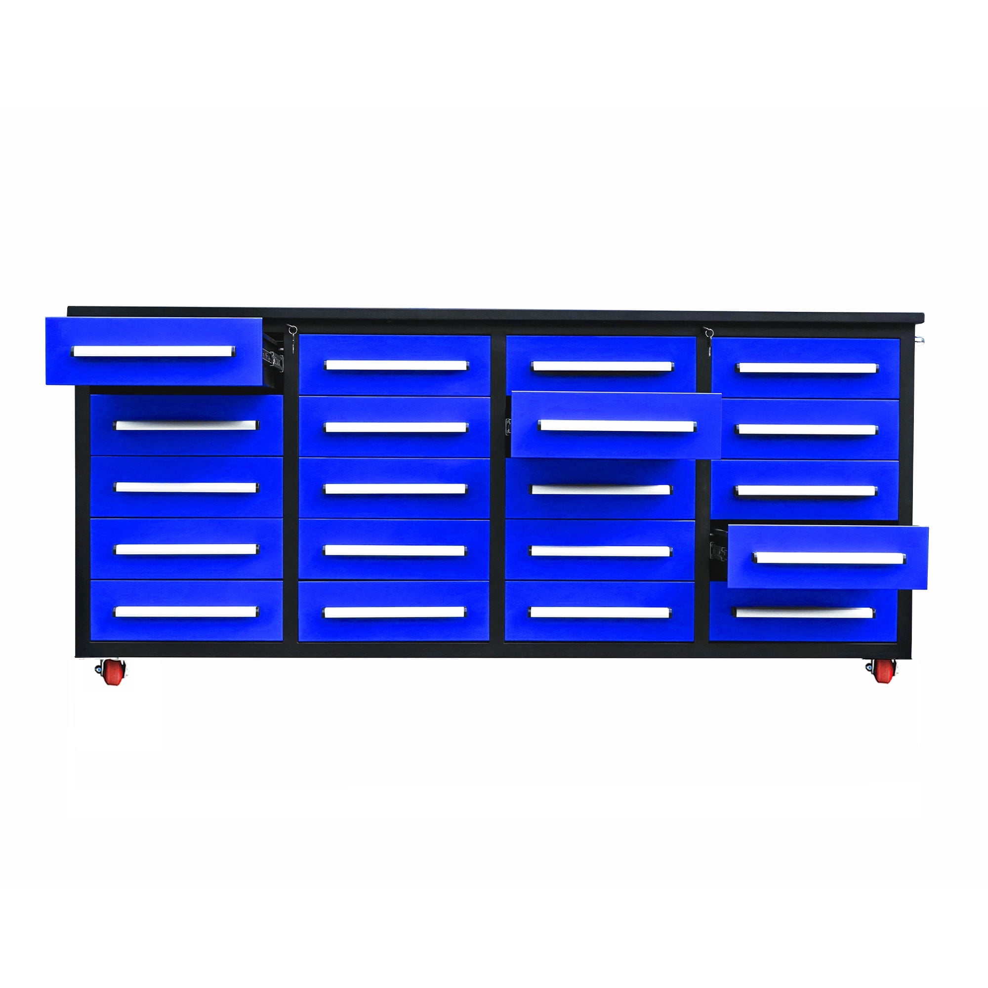7ft Garage Storage Cabinets with Workbench, Rolling Tool Storage ...