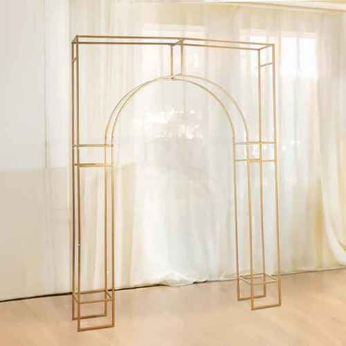 7ft Heavy Duty Gold Metal Rectangular Wedding Arch in Arc de Triomphe ...