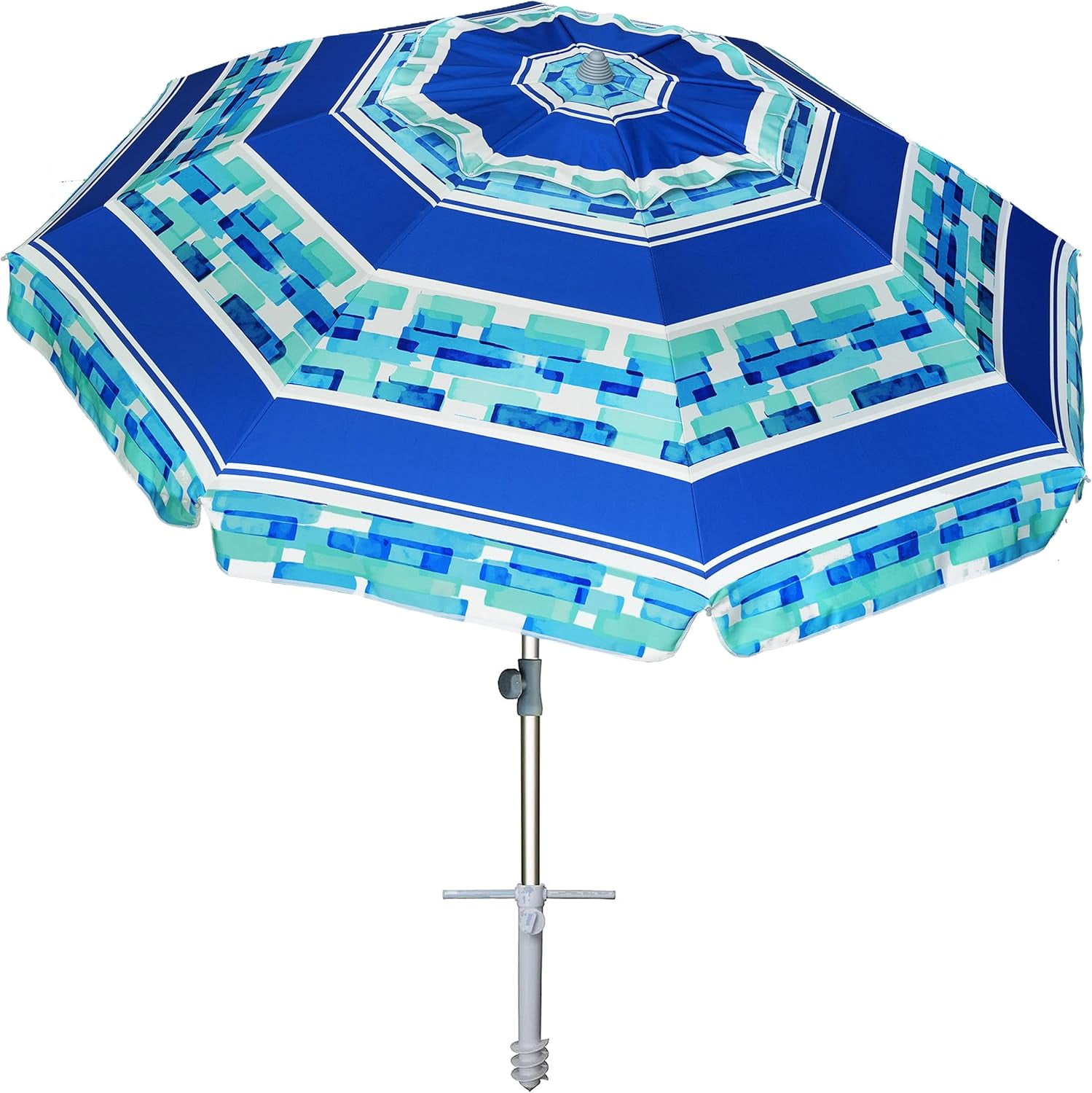 7ft Heavy Duty Windproof Portable Beach Umbrella with Sand Anchor ...