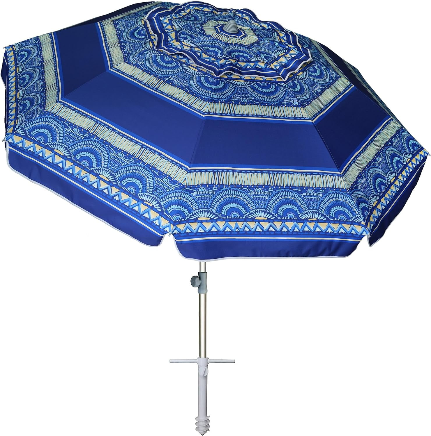 7ft Heavy High Wind Beach Umbrella with Sand Anchor & Tilt Sun Shelter ...