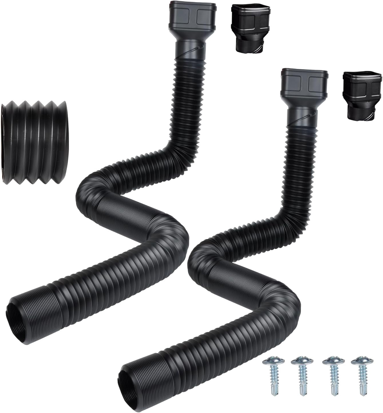 7ft Long Gutter Downspout Extensions, 3" Gutter Downspout Extender Pipe ...