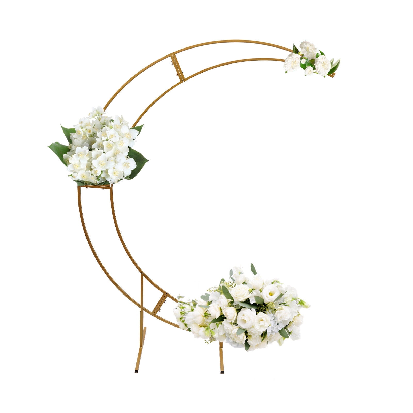7ft Metal Curved Wedding Arch Stand Crescent Moon Flower Balloon Frame ...