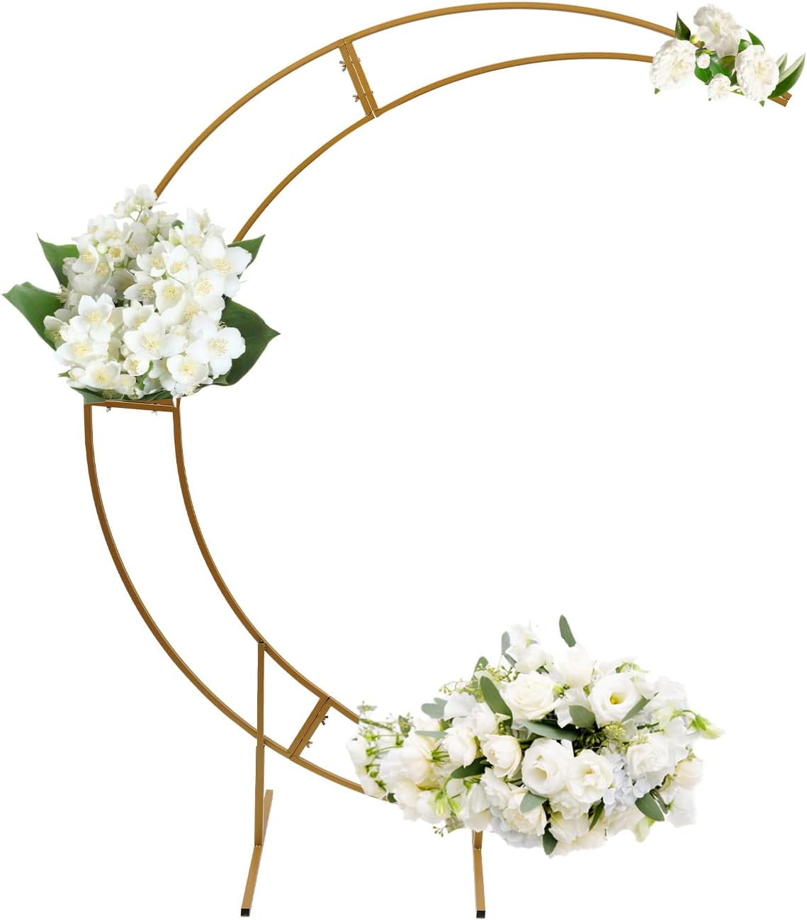 7ft Metal Wedding Crescent Moon Arch Stand, Gold Arch Frame Stand for ...