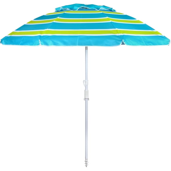 7ft Outdoor Beach Umbrella with Sand Anchor, Tilt and UV50+ Sun ...