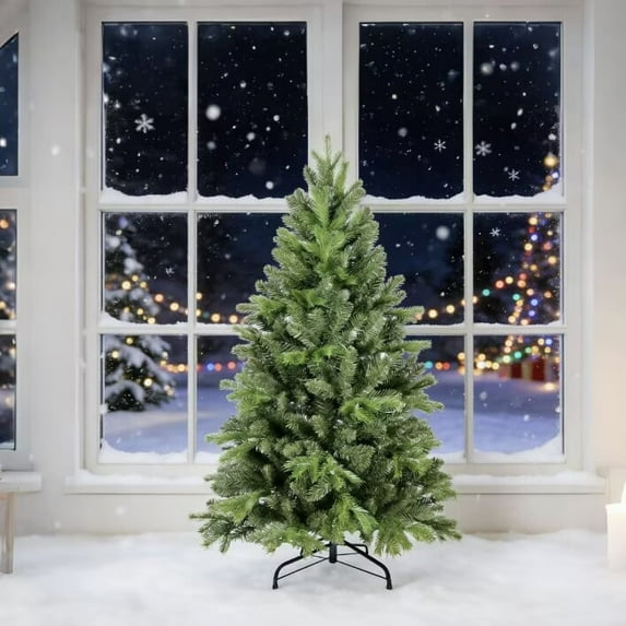 7ft PE/PVC mixed green Christmas Tree with memory wire+ iron wire ...