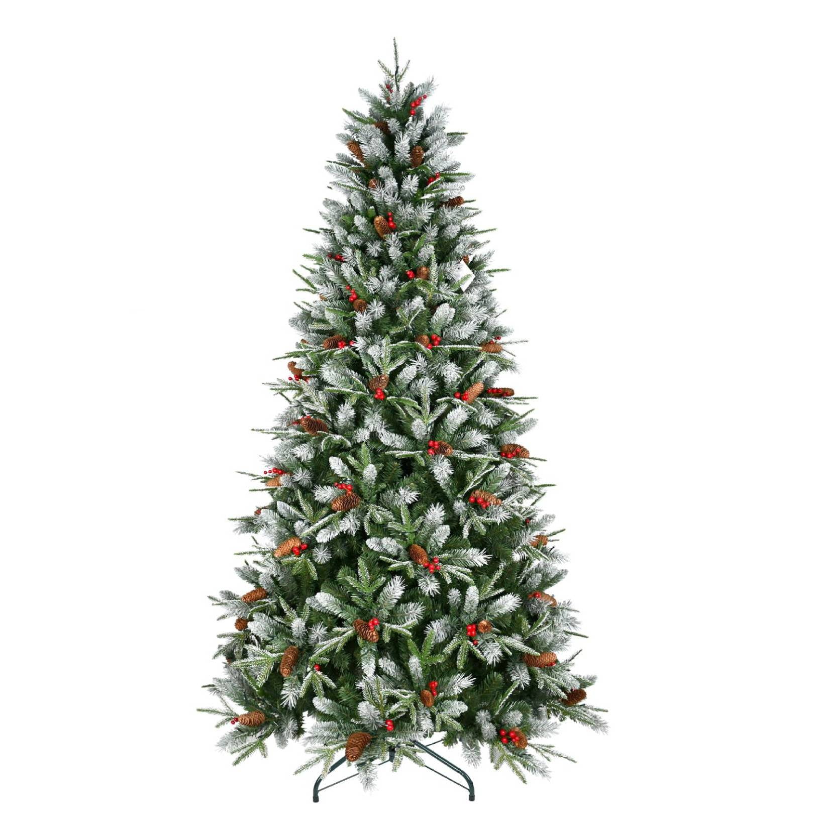 7ft PE/PVC tree Red fruit*75pcs Pine cone*75pcs - Walmart.com