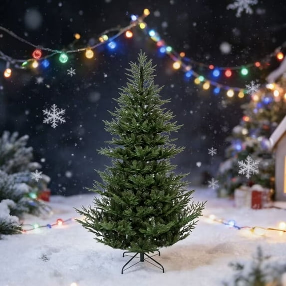 7ft PVC Automatic Christmas Tree - Easy Setup Foldable Holiday Tree ...