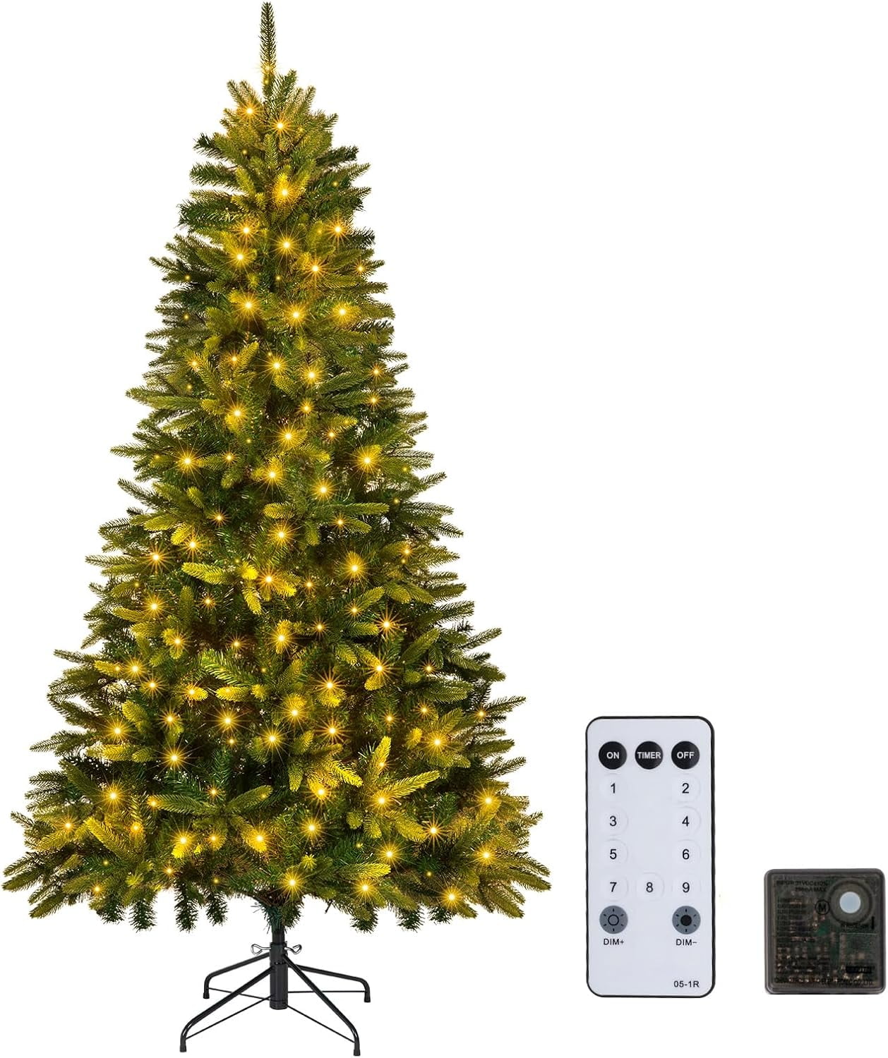 7ft Prelit Christmas Tree with Remote Control, Timer Artificial ...