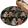 7ft Round Rug Black Christmas Area Rugs for Living Room Bedroom ...