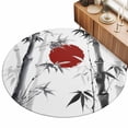 7ft Round Rug Black White Botanical Area Rugs for Living Room Bedroom ...