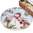 7ft Round Rug Blue Christmas Area Rugs for Living Room Bedroom Washable ...