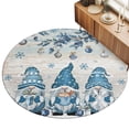 7ft Round Rug Blue Gnomes Christmas Area Rugs for Living Room Bedroom ...