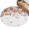 7ft Round Rug Blue Pumpkins Fall Area Rugs for Living Room Bedroom ...