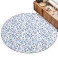 7ft Round Rug Blue Spring Floral Area Rugs for Living Room Bedroom ...