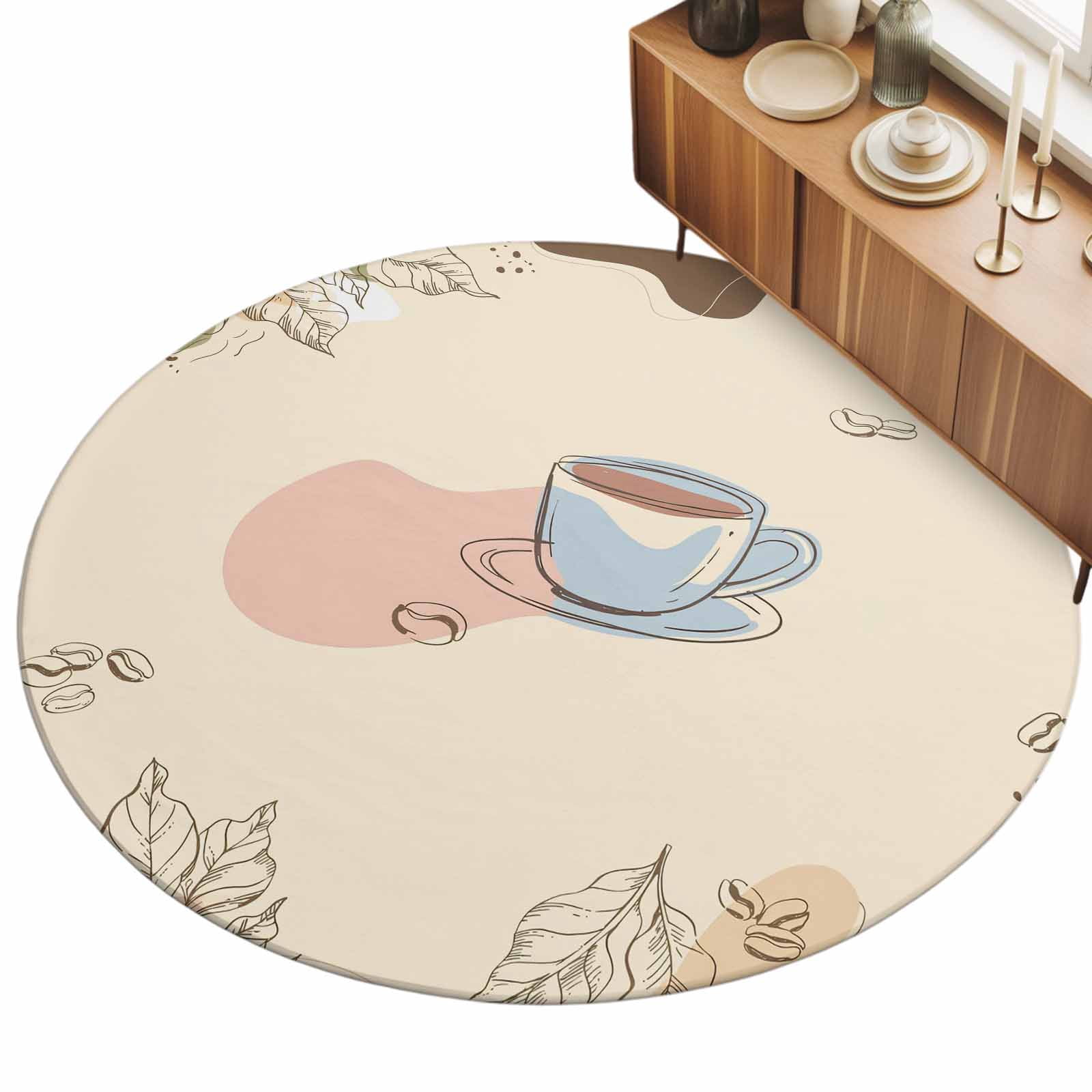 7ft Round Rug Boho Coffee Area Rugs for Living Room Bedroom Washable ...