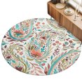 7ft Round Rug Boho Flower Area Rugs for Living Room Bedroom Washable ...