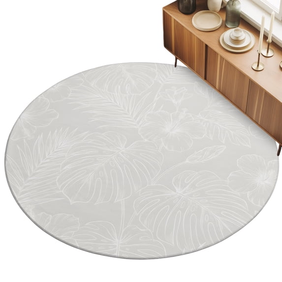 7ft Round Rug Boho Tropical Plants Area Rugs for Living Room Bedroom ...