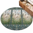 7ft Round Rug Butterflies Flower Area Rugs for Living Room Bedroom ...