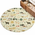 7ft Round Rug Cartoon Farmhouse Area Rugs for Living Room Bedroom ...