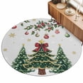 7ft Round Rug Christmas Area Rugs for Living Room Bedroom Washable Non ...