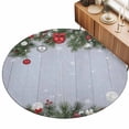 7ft Round Rug Christmas Area Rugs for Living Room Bedroom Washable Non ...