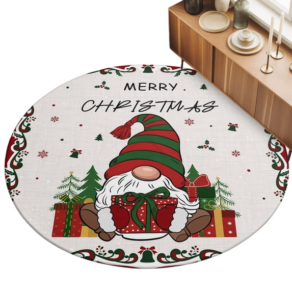 7ft Round Rug Christmas Gnomes Area Rugs for Living Room Bedroom ...
