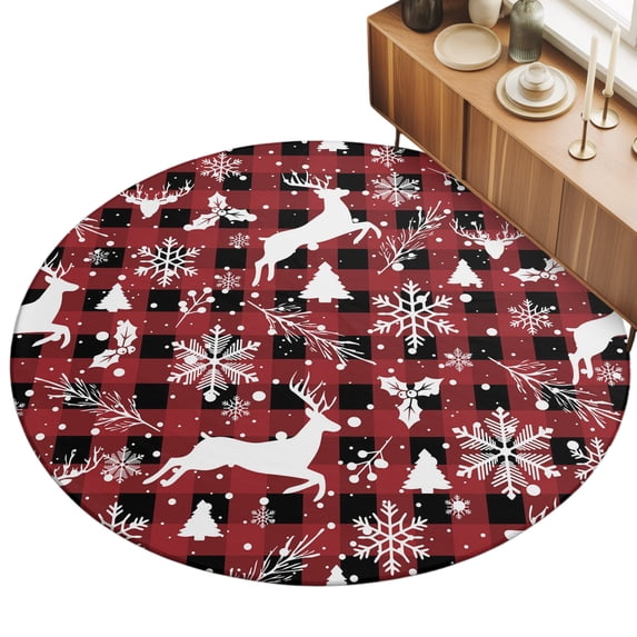 7ft Round Rug Christmas Snowflake Area Rugs for Living Room Bedroom ...