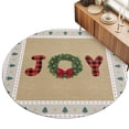 7ft Round Rug Christmas Wreath Area Rugs for Living Room Bedroom ...