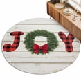 7ft Round Rug Christmas Wreaths Area Rugs for Living Room Bedroom ...