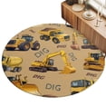 7ft Round Rug Construction Truck Area Rugs for Living Room Bedroom ...