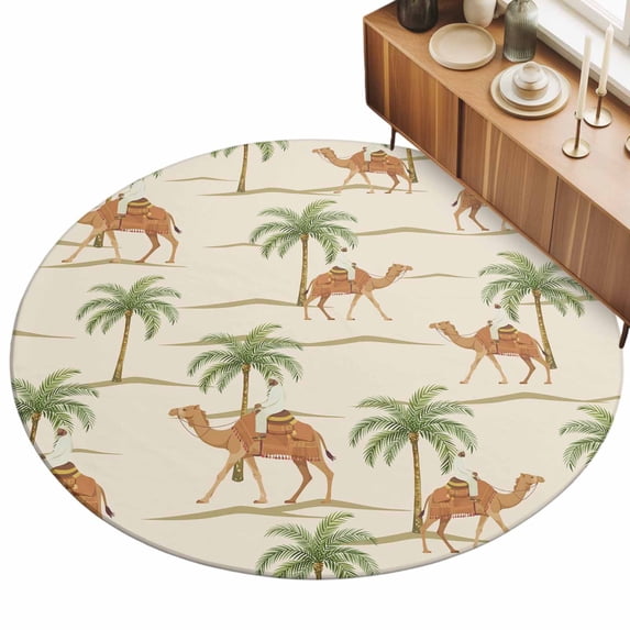 7ft Round Rug Date Coconut Tree Area Rugs for Living Room Bedroom ...