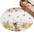 7ft Round Rug Fall Grey Orange Area Rugs for Living Room Bedroom ...