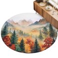 7ft Round Rug Fall Trees Area Rugs for Living Room Bedroom Washable Non ...