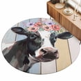 7ft Round Rug Farmhouse Cow Area Rugs for Living Room Bedroom Washable ...