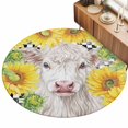 7ft Round Rug Farmhouse Sunflowers Area Rugs for Living Room Bedroom ...