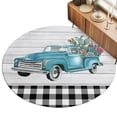 7ft Round Rug Farmhouse Wood Grain Area Rugs for Living Room Bedroom ...