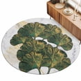 7ft Round Rug Ginkgo Leaves Area Rugs for Living Room Bedroom Washable ...