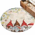 7ft Round Rug Gnomes Spring Floral Area Rugs for Living Room Bedroom ...