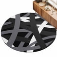 7ft Round Rug Gray Black Geometric Area Rugs for Living Room Bedroom ...
