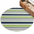 7ft Round Rug Green Gray Striped Area Rugs for Living Room Bedroom ...