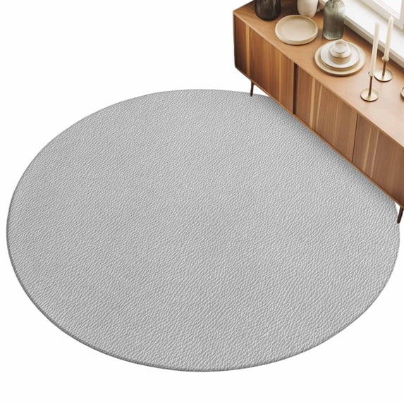 7ft Round Rug Grey Area Rugs for Living Room Bedroom Washable Non Slip ...