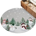 7ft Round Rug Grey Snowman Christmas Area Rugs for Living Room Bedroom ...
