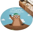 7ft Round Rug Happy Groundhog Day Area Rugs for Living Room Bedroom ...