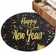 7ft Round Rug Happy New Year Area Rugs for Living Room Bedroom Washable ...
