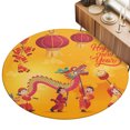 7ft Round Rug Happy New Year Area Rugs for Living Room Bedroom Washable ...